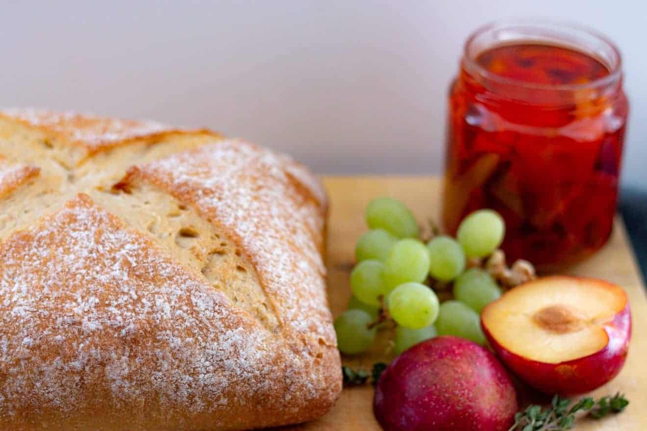 Vegan Sourdough and Roasted Plum Panzanella | Sweeter Than Oats