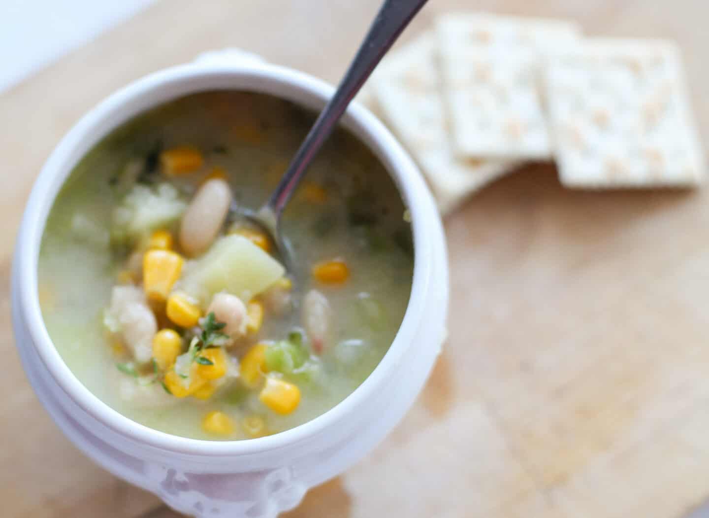 Easy Vegan White Bean, Potato and Corn Chowder | Sweeter Than Oats